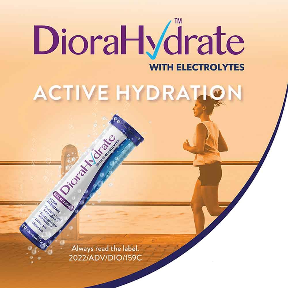DioraHydrate with Electrolytes Blackcurrant 20 Effervescent Tablets ...