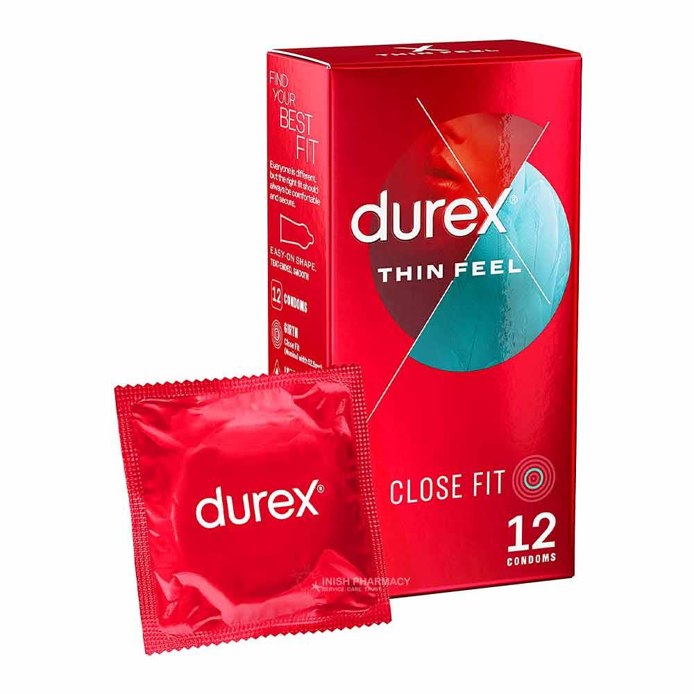 Durex Thin Feel Close Fit Condoms 12 Pack | Inish Pharmacy | Ireland