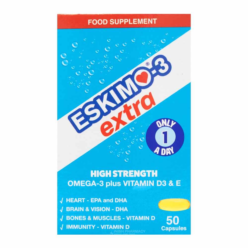 Eskimo Extra with Vitamin D3 50 Capsules | Inish Pharmacy | Ireland