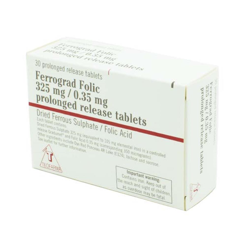 Ferrograd Folic 325/0.35mg Prolonged Release Tablets 30 Pack | Inish ...