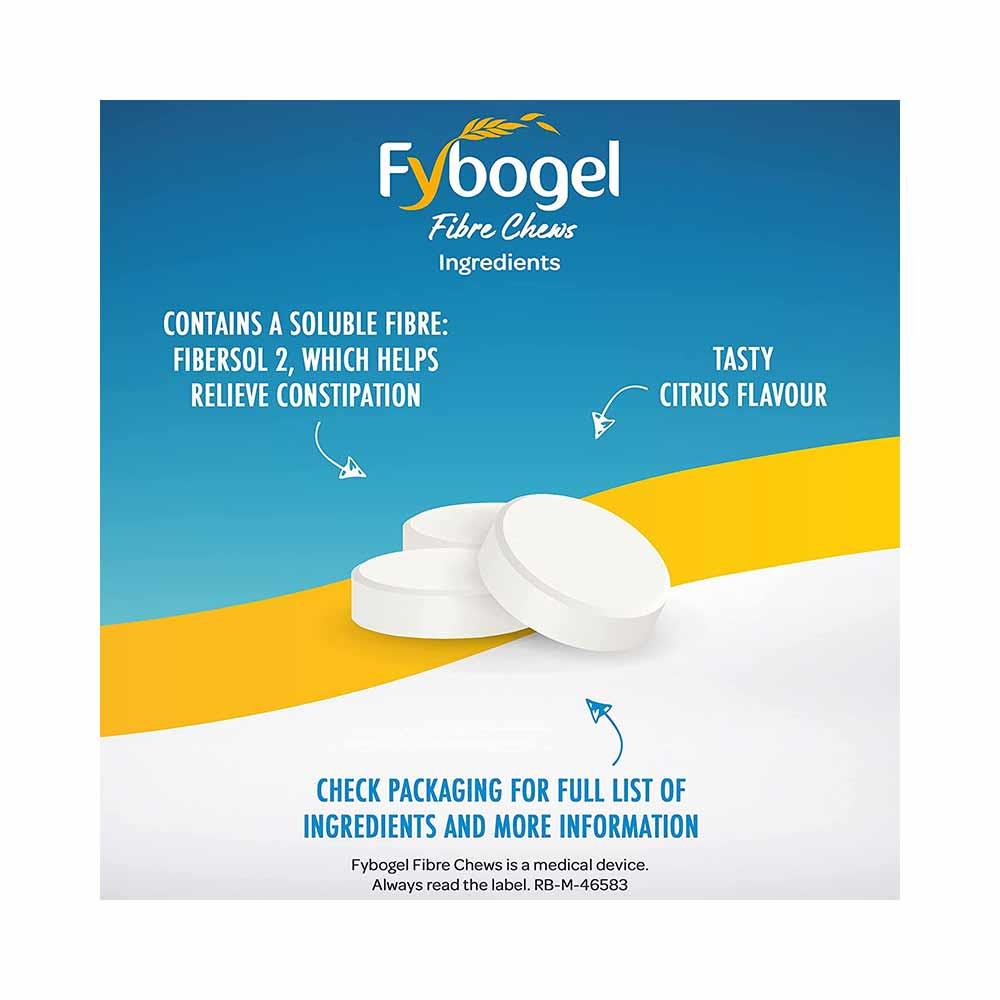 Fybogel Fibre Chews Citrus Flavour 30 Tablets | Inish Pharmacy | Ireland