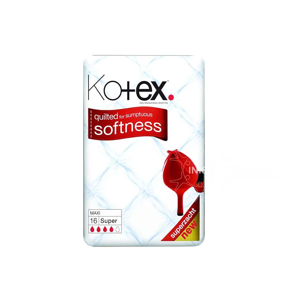 Kotex Maxi Super 16 Quilted Pads | Inish Pharmacy | Ireland