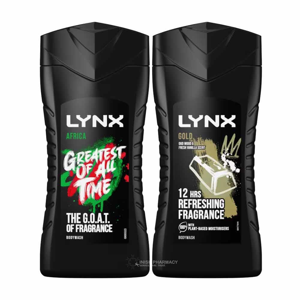 Lynx Shower Gel Africa & Gold Twin Pack 225ml | Inish Pharmacy | Ireland