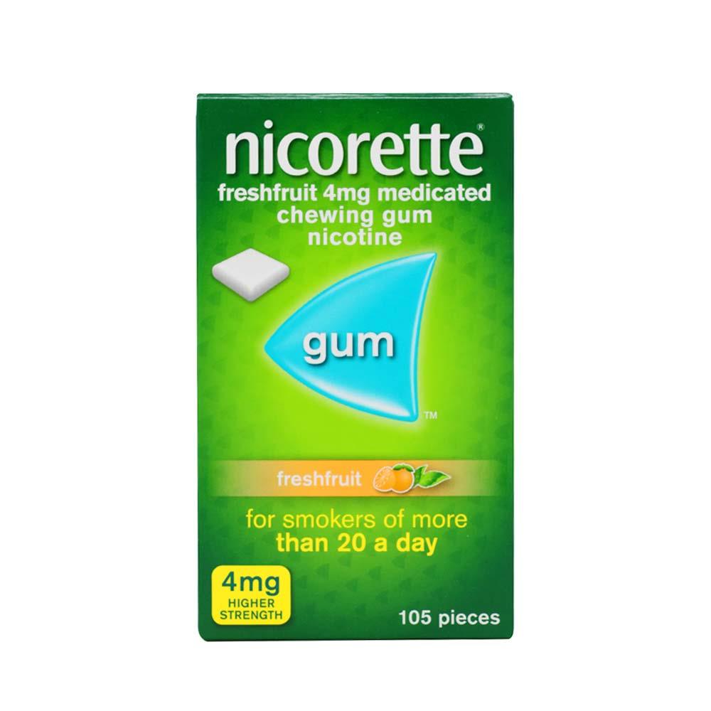Nicorette 4mg Freshfruit Chewing Gum 105 Pieces | Inish Pharmacy | Ireland
