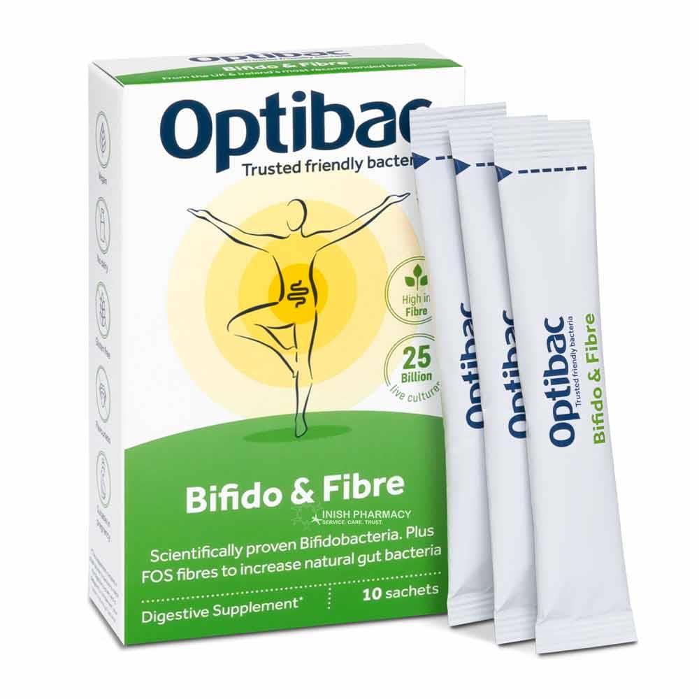 Optibac Probiotics 25 Billion Bifidobacteria & Fibre 10 Sachets | Inish ...