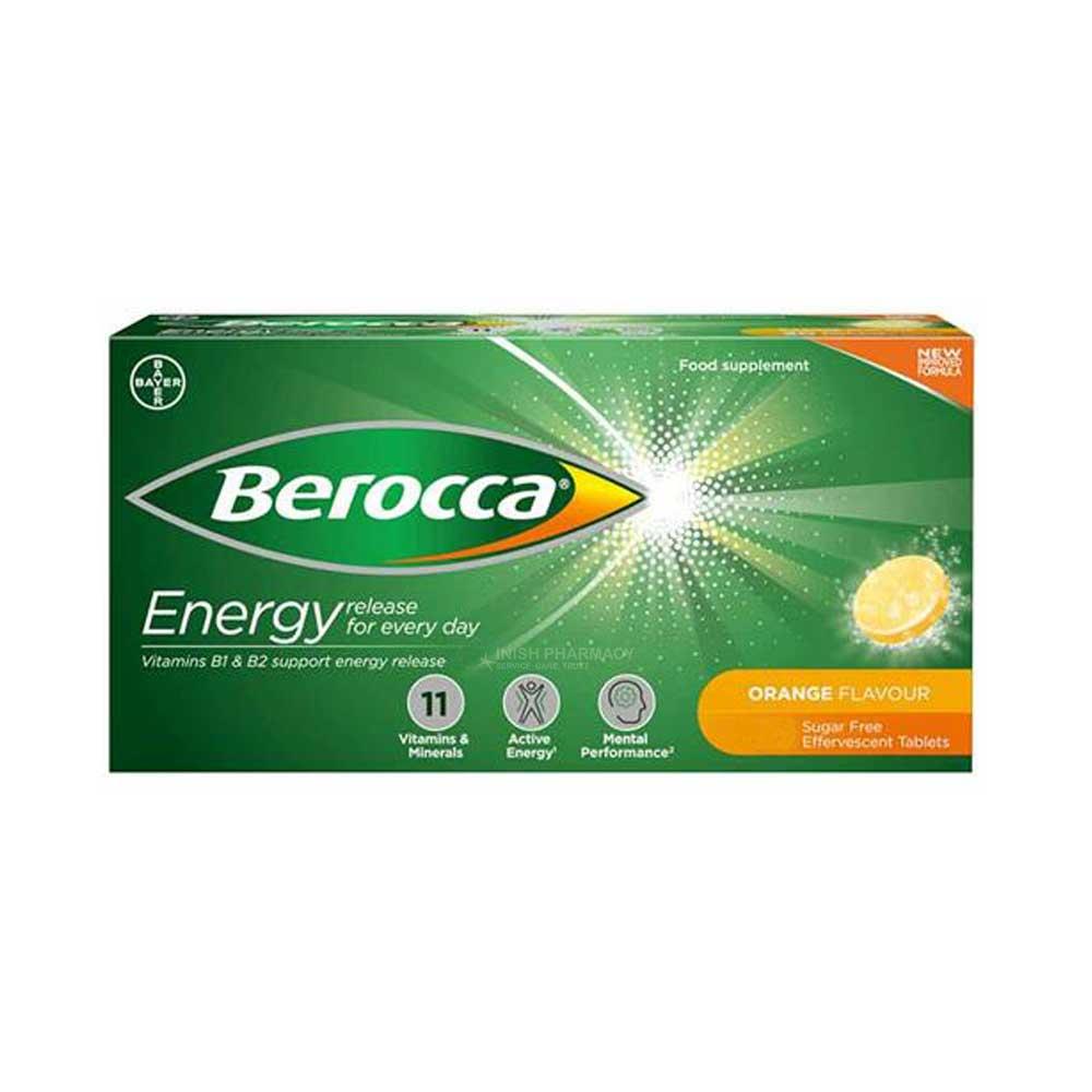 Berocca Orange Flavoured Effervescent Tablets | Inish Pharmacy | Ireland