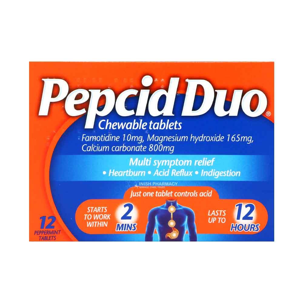 Pepcid Duo Famotidine Chewable Tablets - Acid Indigestion & Reflux ...