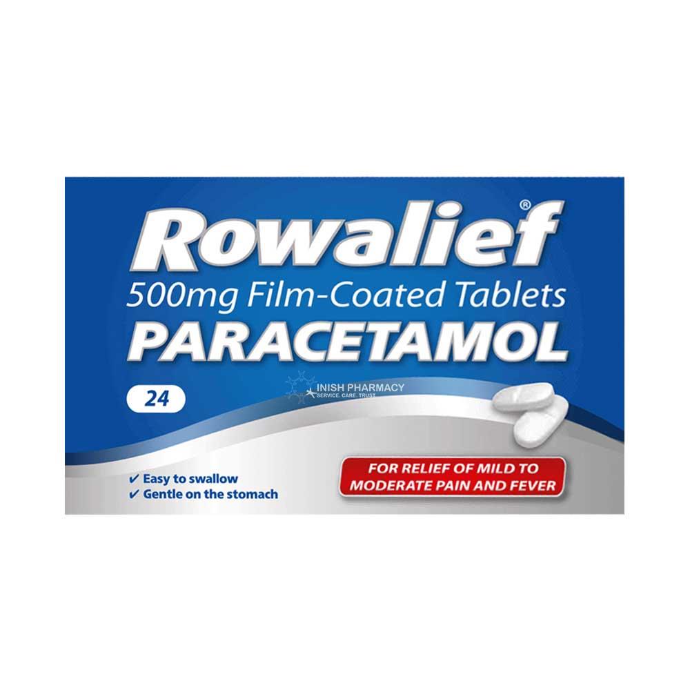 Rowalief Paracetamol 500mg Film Coated Tablets 24 Pack | Inish Pharmacy ...