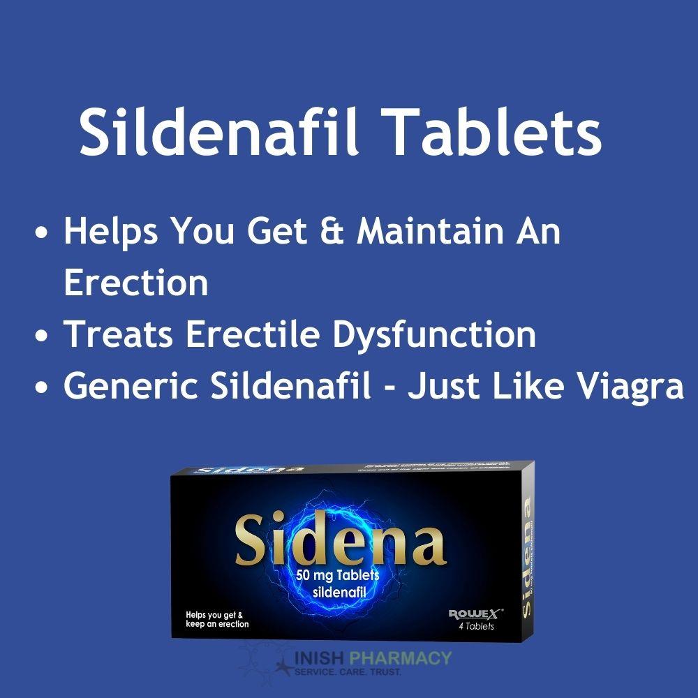 Sidena 50mg Sildenafil Tablets 4 Pack | Inish Pharmacy | Ireland