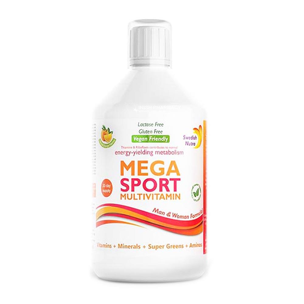 Swedish Nutra Mega Sport Multivitamin 500ml | Inish Pharmacy | Ireland