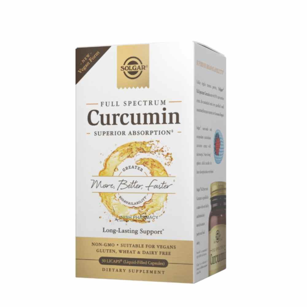 Solgar Full Spectrum Curcumin 30 Licaps | Inish Pharmacy | Ireland