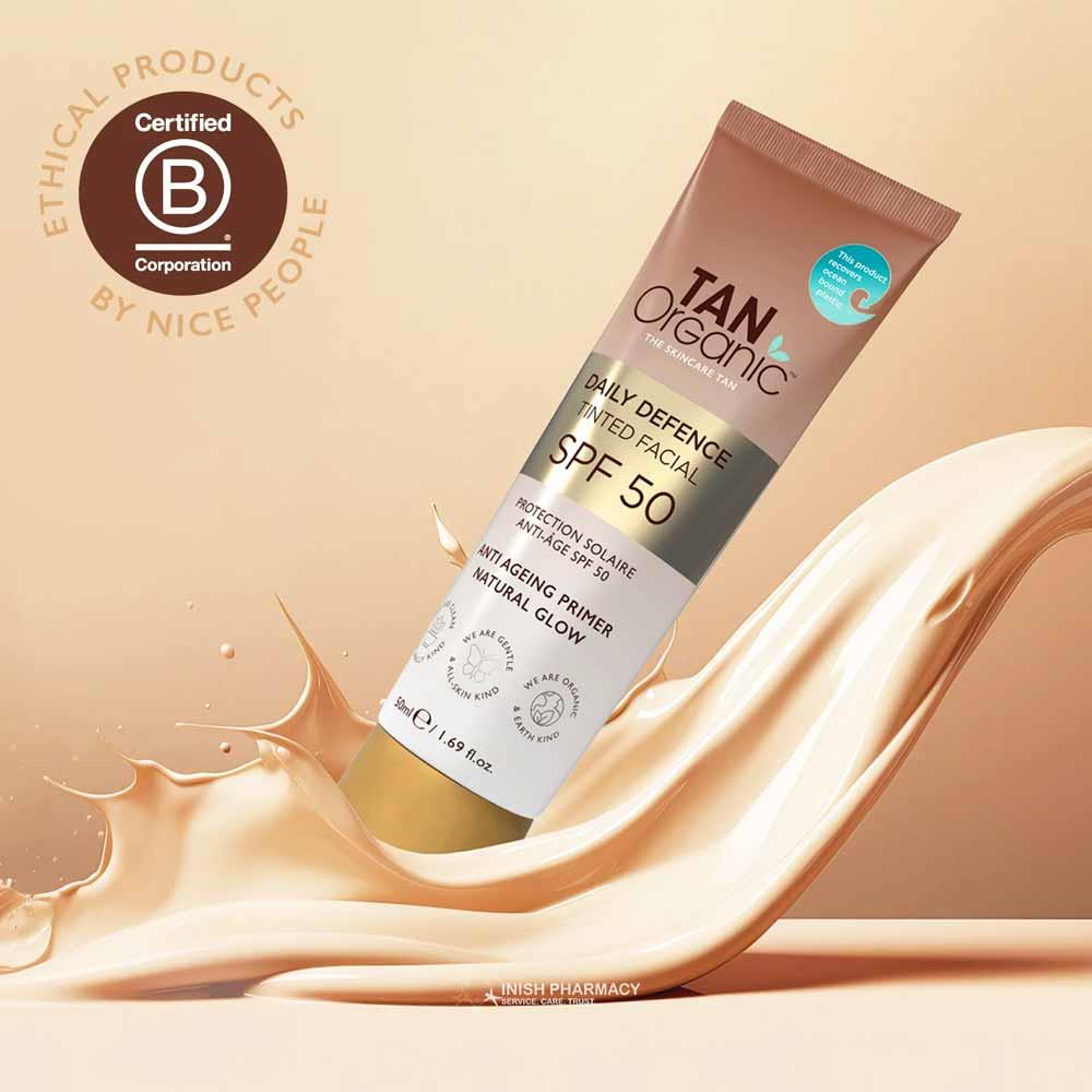 TanOrganic Daily Defence SPF50 Tinted Facial Primer 50ml | Inish ...