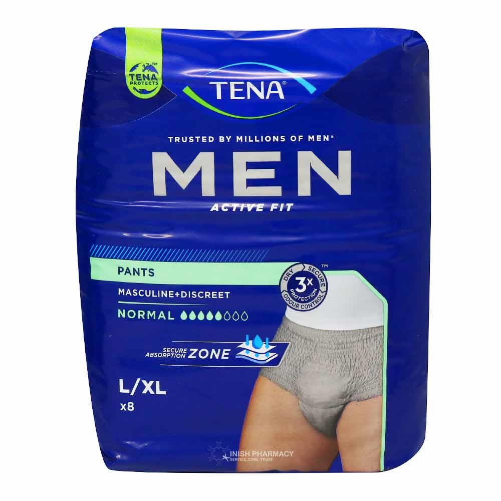 Tena Men Active Fit Normal Pants Large 8 Pack | Inish Pharmacy | Ireland