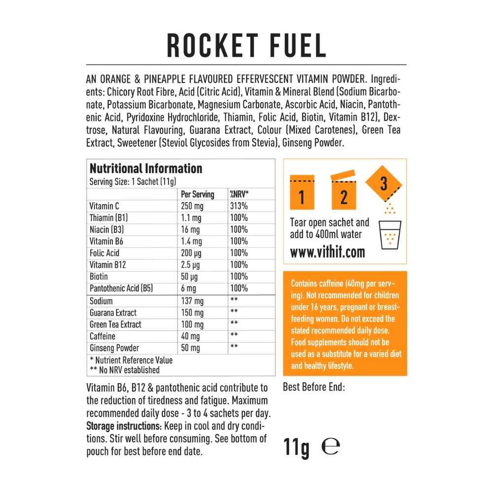 Vit-Hit Rocket Fuel Effervescent Orange & Pineapple 14 Sachets | Inish ...