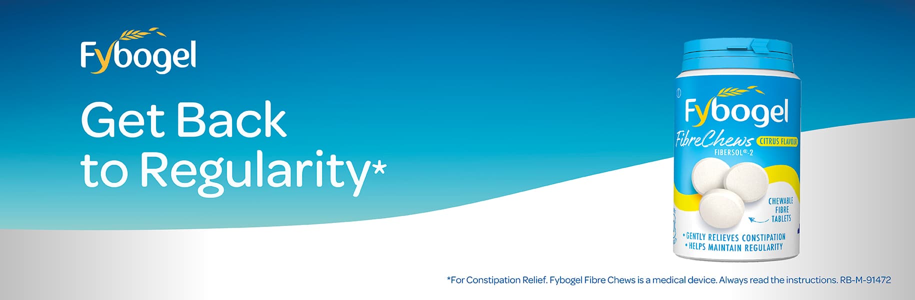 Fybogel Fibre Chews Citrus Flavour 30 Tablets | Inish Pharmacy | Ireland