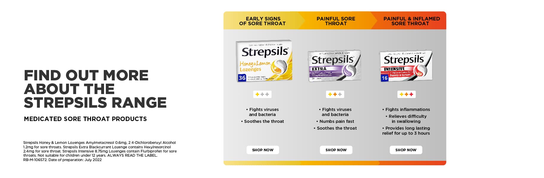Strepsils Honey & Lemon Lozenges 36 Pack | Inish Pharmacy | Ireland