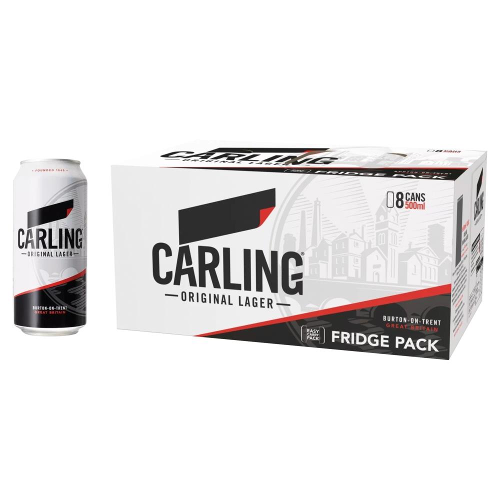 Carling Lager 8 x 500ml Cans | Buy now at Carry Out Off Licence