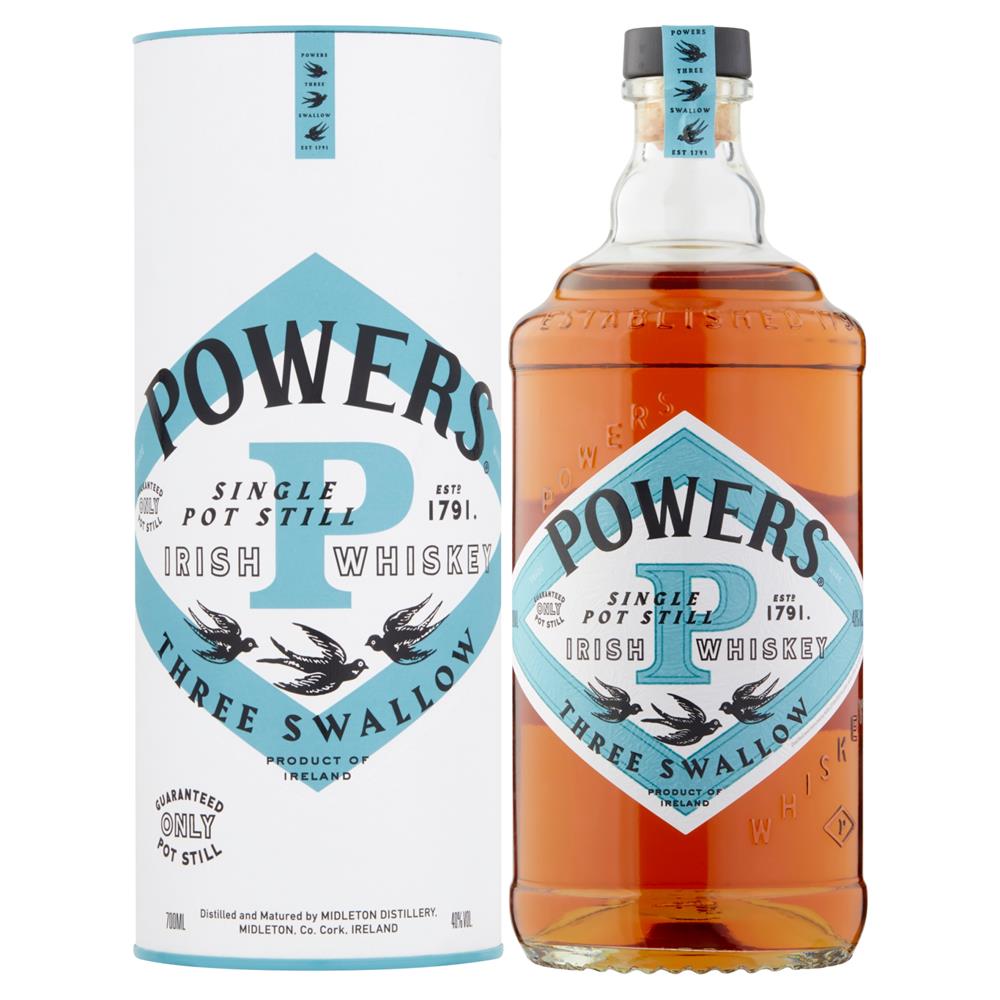 Powers Three Swallow Single Pot Still Irish Whiskey 700ml Bottle | Buy ...