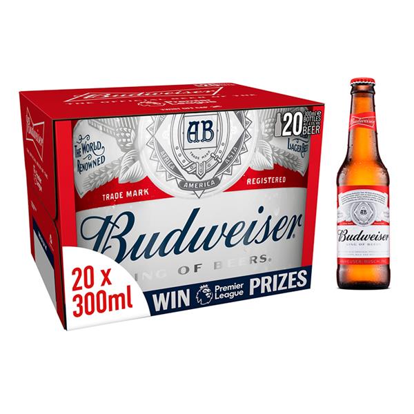 Budweiser King Of Beers Lager Beer 20 X 300ml 4 5 Vol Buy Now At