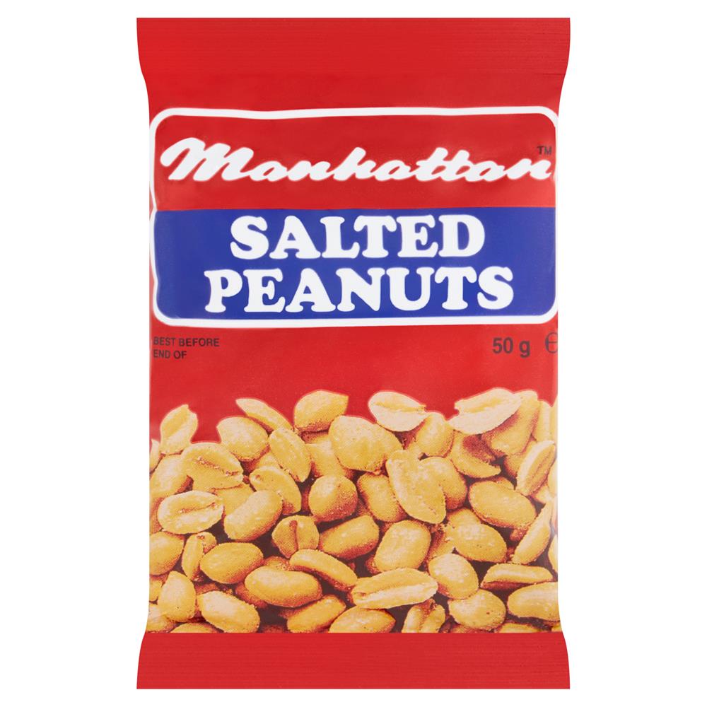 Manhattan Salted Peanuts 50g | Buy now at Carry Out Off Licence