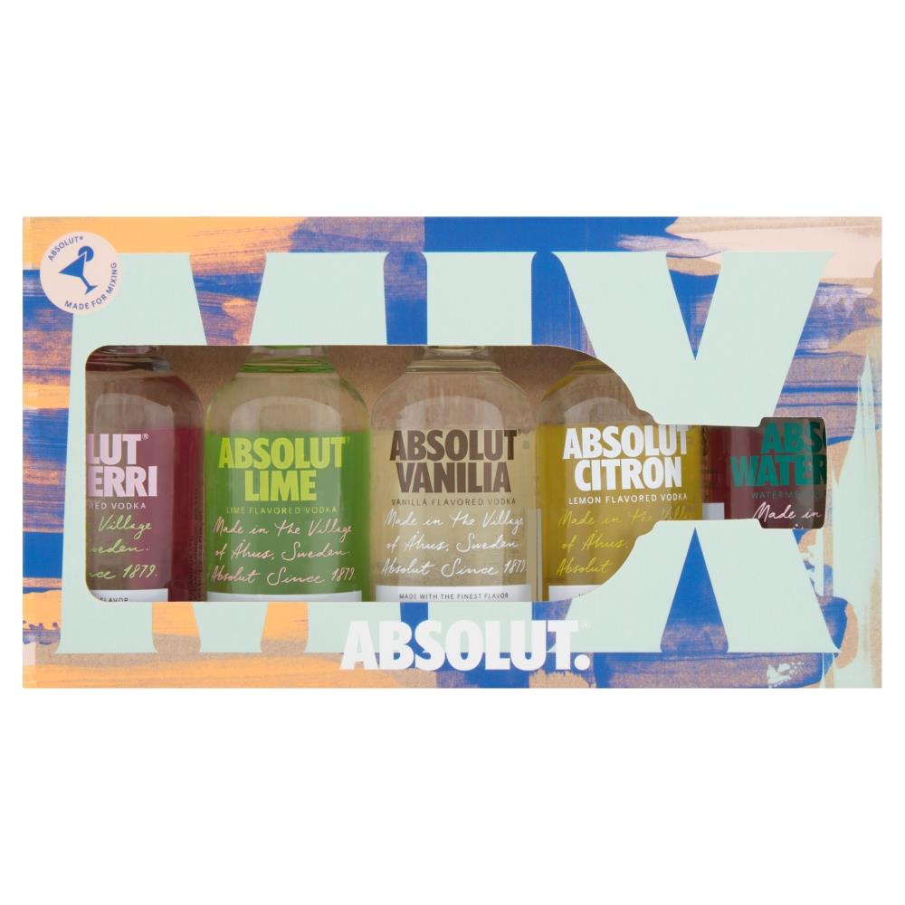 Absolut Flavoured Vodka 5 x 50ml Bottles Variety Pack | 38-40% vol ...