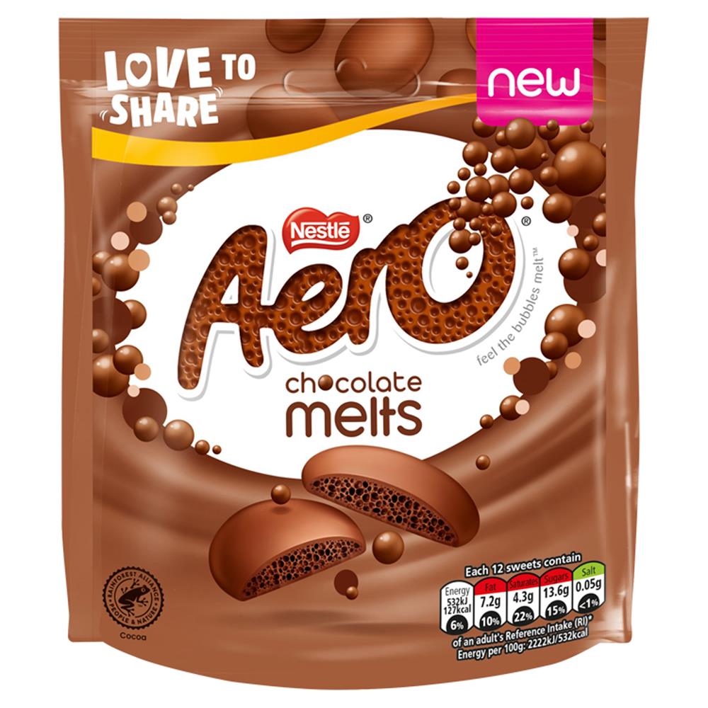 Nestlé Aero Melts Milk Pouch 92g | Buy now at Carry Out Off Licence