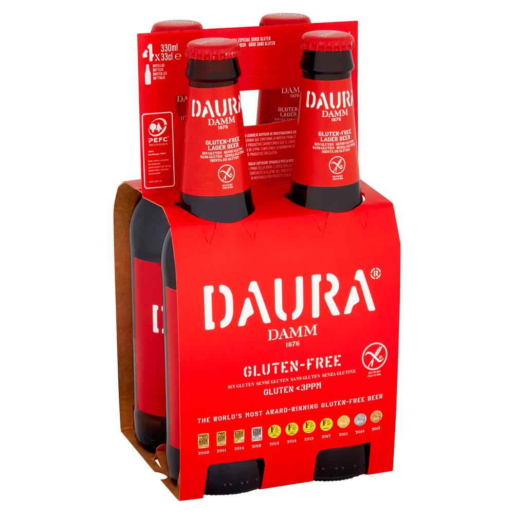 Daura Damm Gluten Free Lager 4 x 330ml Bottles | Buy now at Carry Out ...