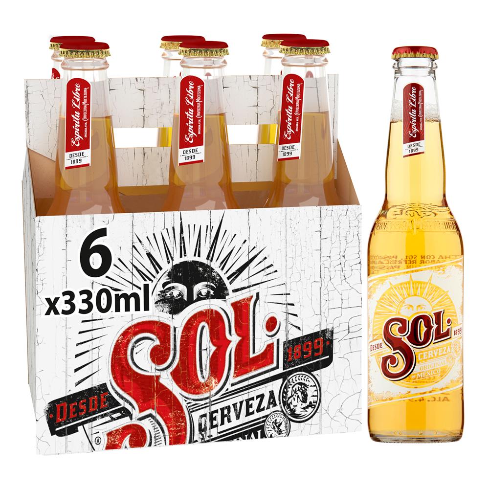 Sol Cerveza Original de Mexico 6 x 330ml | Buy now at Carry Out Off Licence