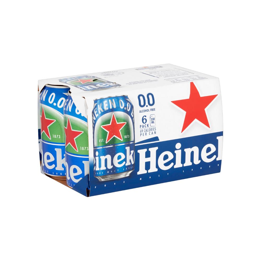 Heineken 0.0 Alcohol Free Lager 6 x 330ml Cans | Buy now at Carry Out ...