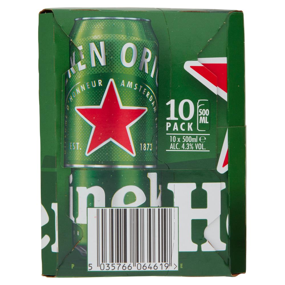 Heineken Lager 10 x 500ml Cans | Buy now at Carry Out Off Licence