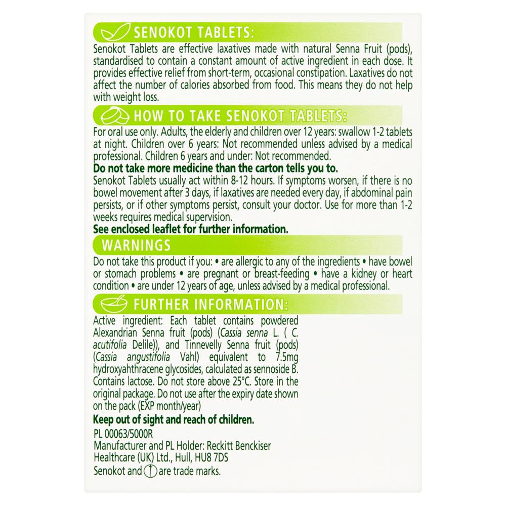 Senokot 7.5Mg Tablets Sennosides 100 Tablets | Always There Pharmacy ...