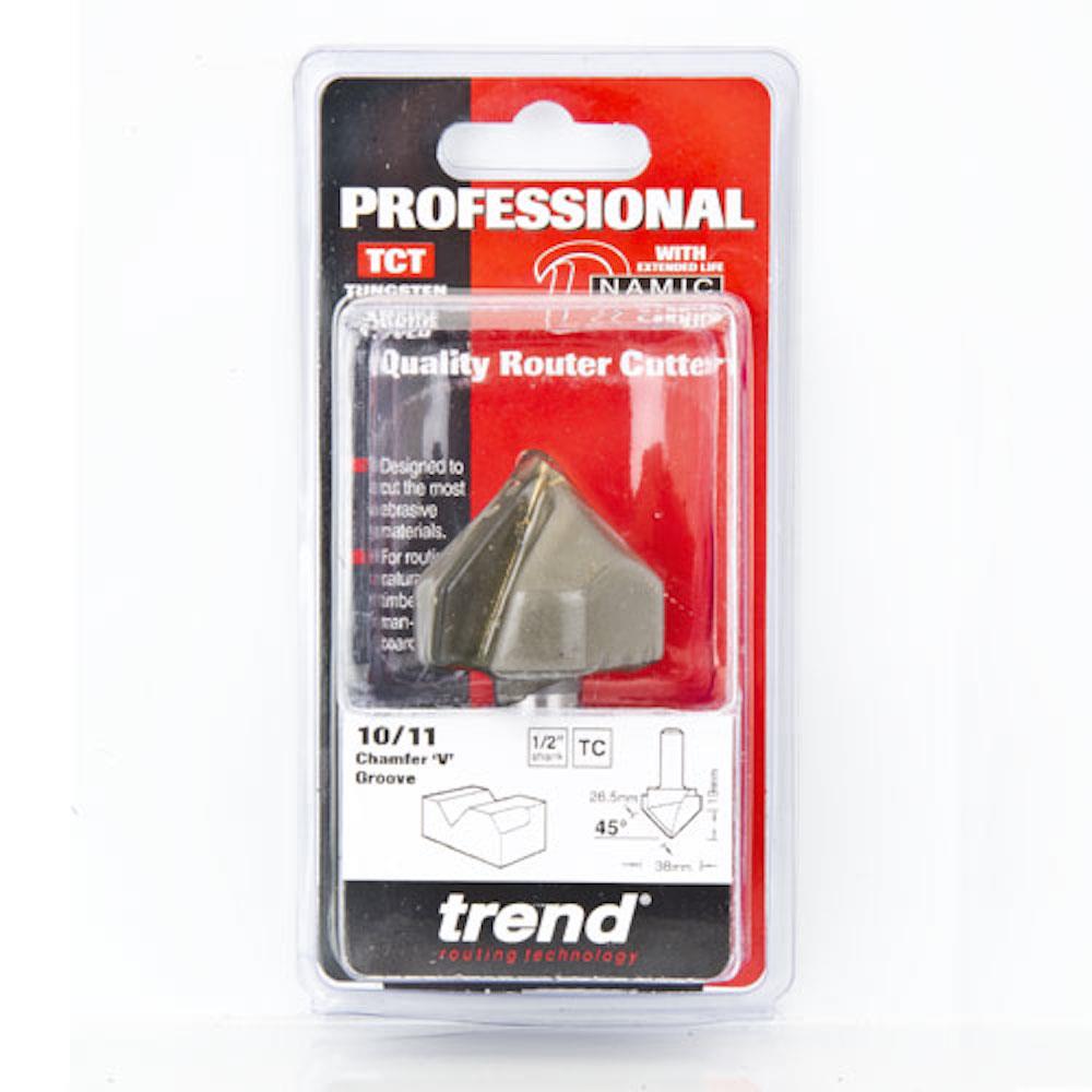 Trend Chamfer V groove cutter 45 degrees - 10/11X1/2TC | Powertool.ie ...