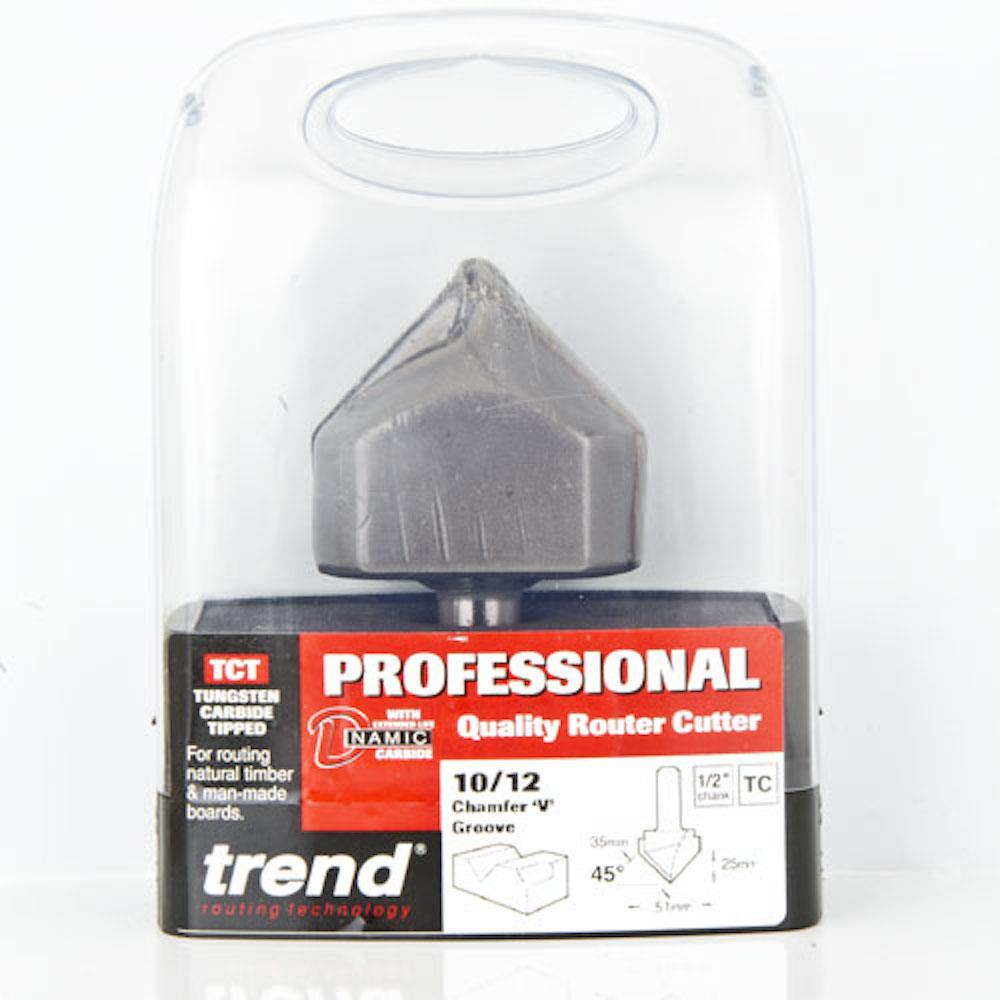 Trend Chamfer V groove cutter 45 degrees - 10/12X1/2TC | Powertool.ie ...