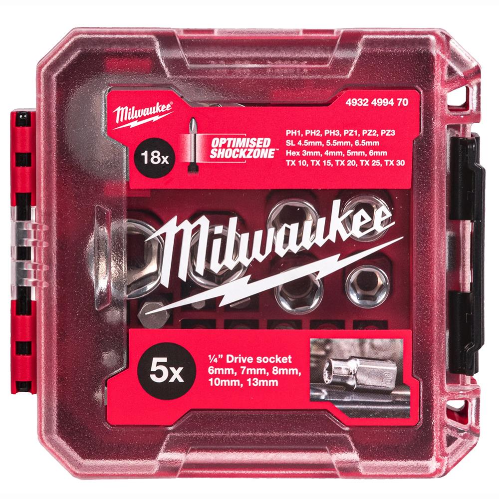 Milwaukee 25pv ¼? Drive Compact Ratchet Set in PACKOUT™ Compatible Box ...
