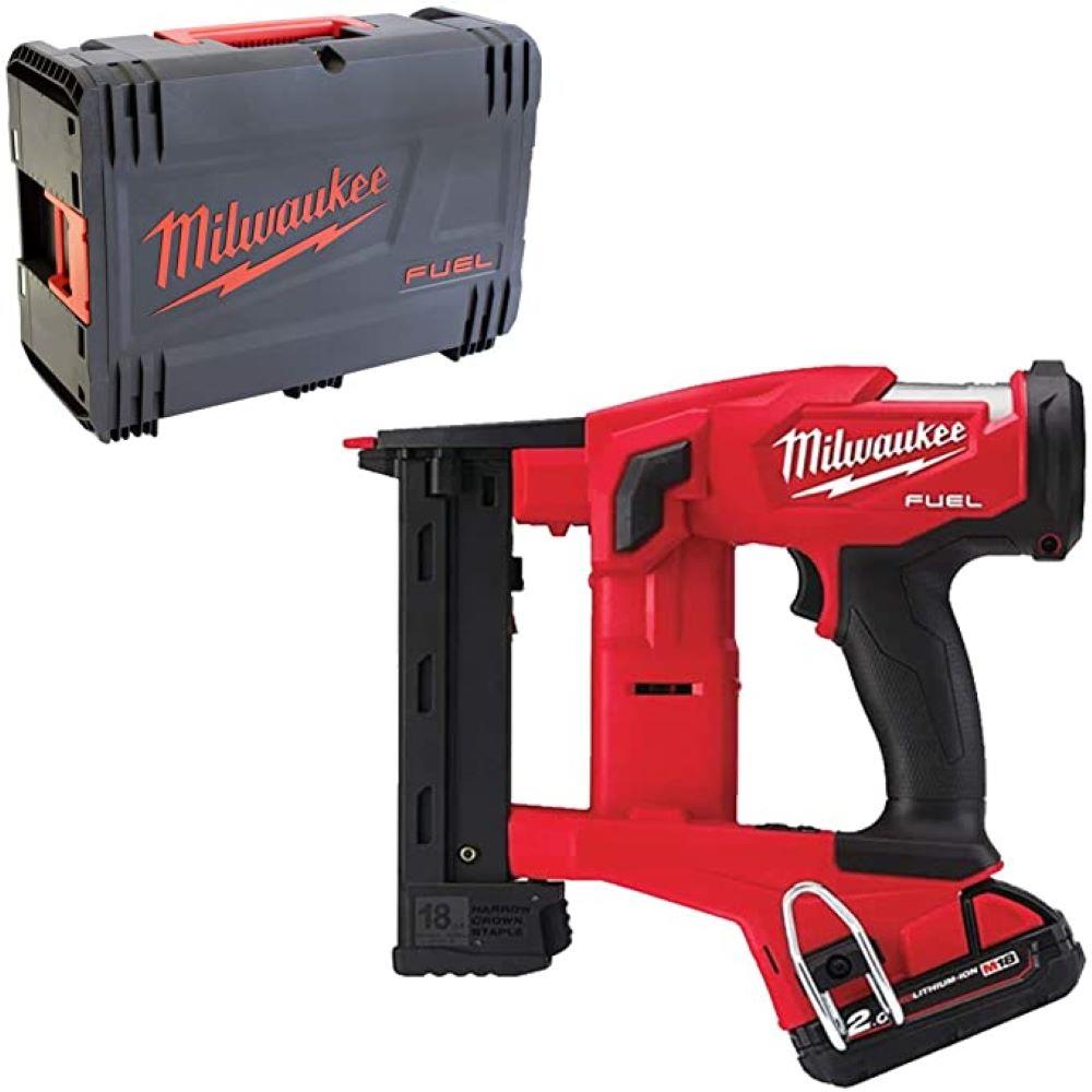 Milwaukee 18v FUEL Narrow Crown Stapler - 2x2Ah Batteries - M18FNCS18GS ...