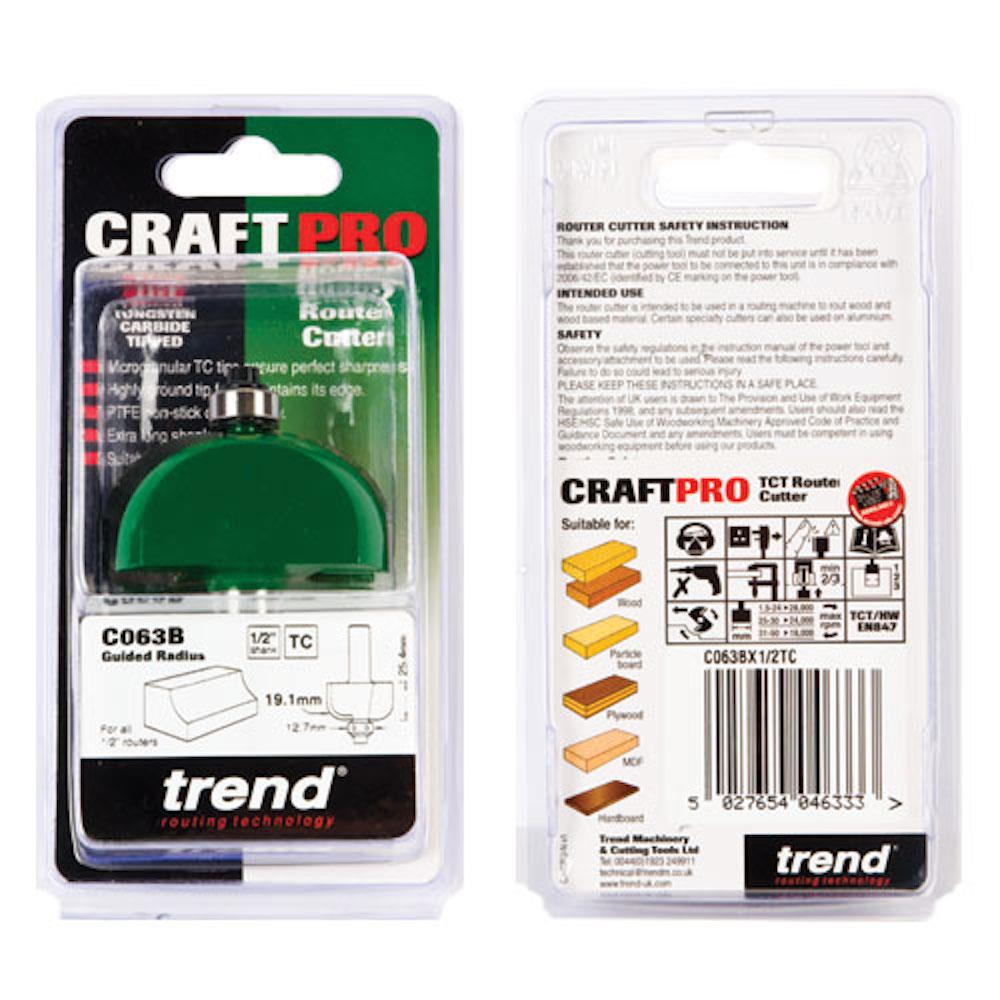 Trend Self guided radius 19.1mm - C063BX1/2TC | Powertool.ie | Ireland