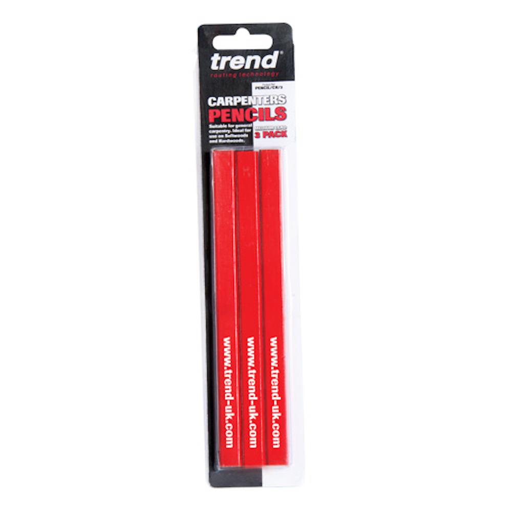 Trend Carpenters pencils red medium 3 pack - PENCIL/CR/3 | Powertool.ie ...