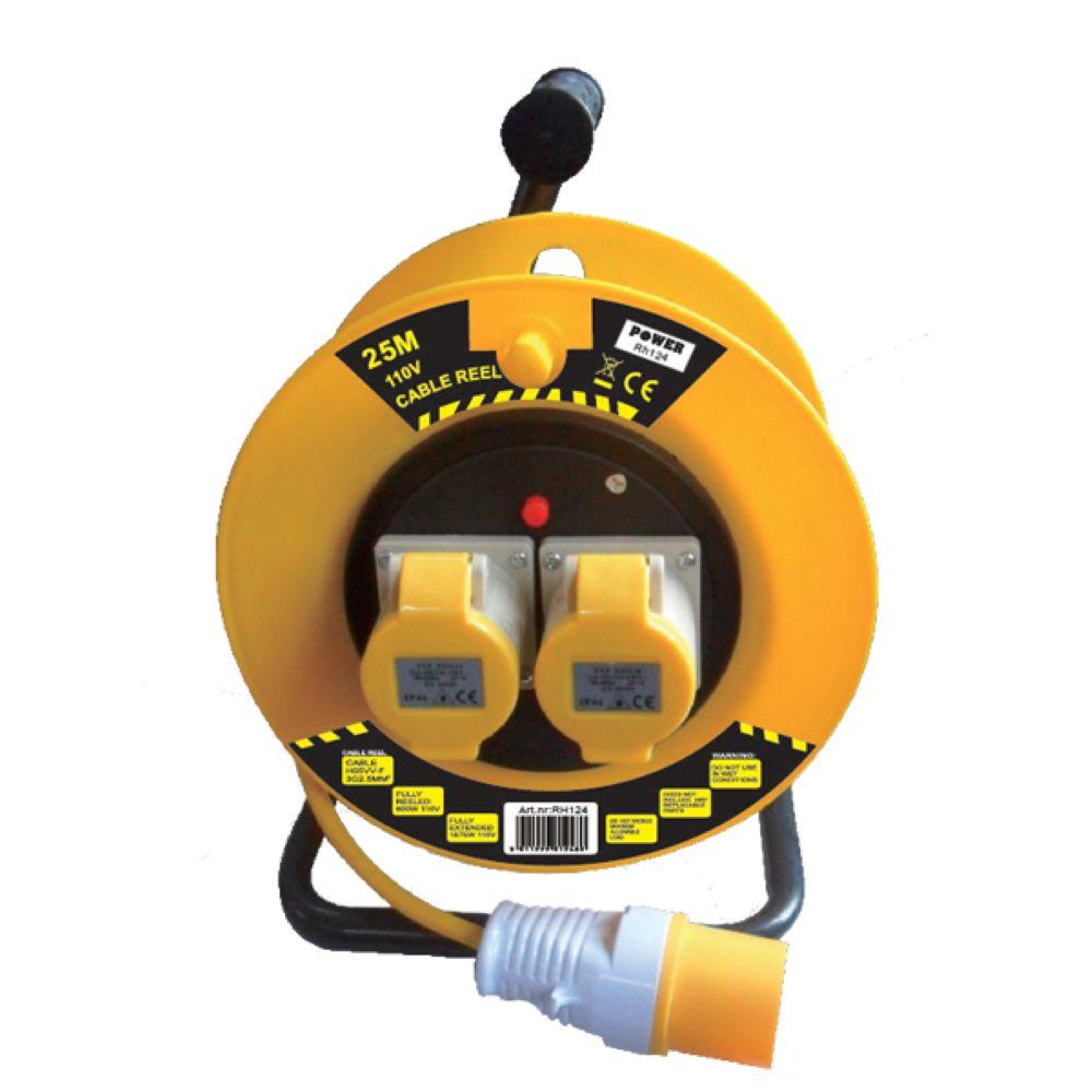 Power 110v, 16A Cable Reel, 25m, 2.5Sq | Powertool.ie | Ireland