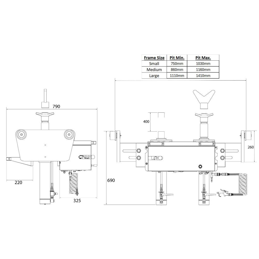 20TON AIR/HYDRAULIC PIT JACK 20T2 | Air Impact