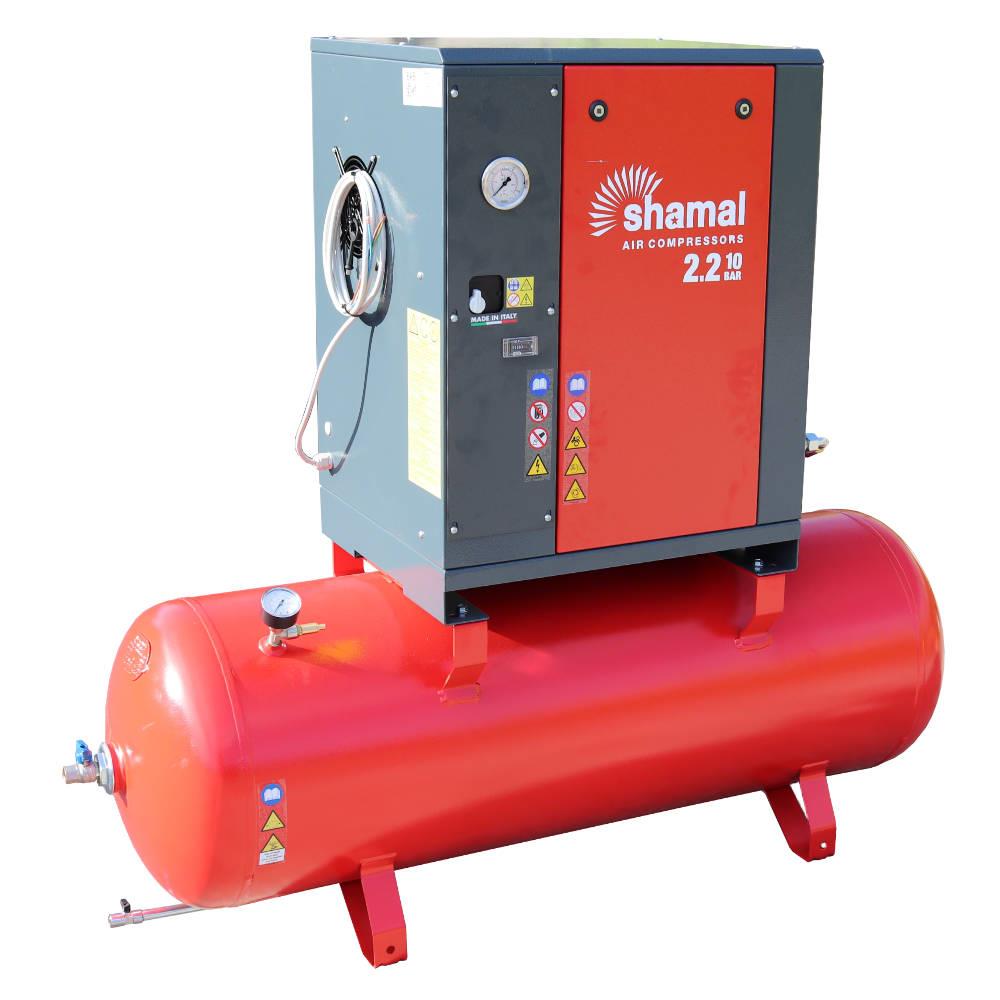 SHAMAL SCREW COMPRESSOR WITH TANK 3HP 10BAR 200LTR 2.2-10 M-200 | Air ...