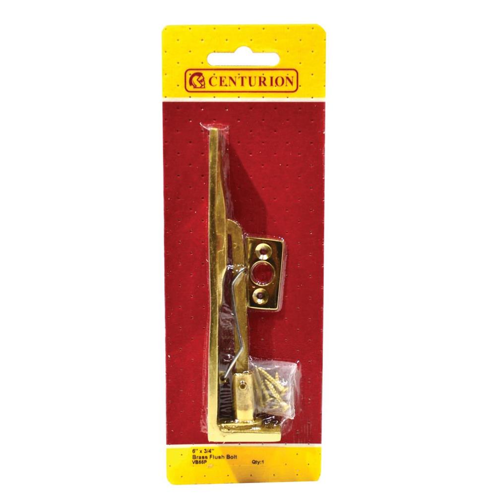 CENTURION FLUSH BOLT 6" BRASS | Joe McKenna's Top Branded Tool Specialists