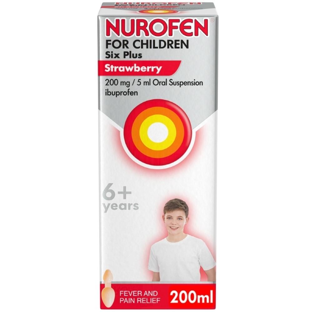 Nurofen For Children Six Plus Strawberry Oral Suspension 200ml ...
