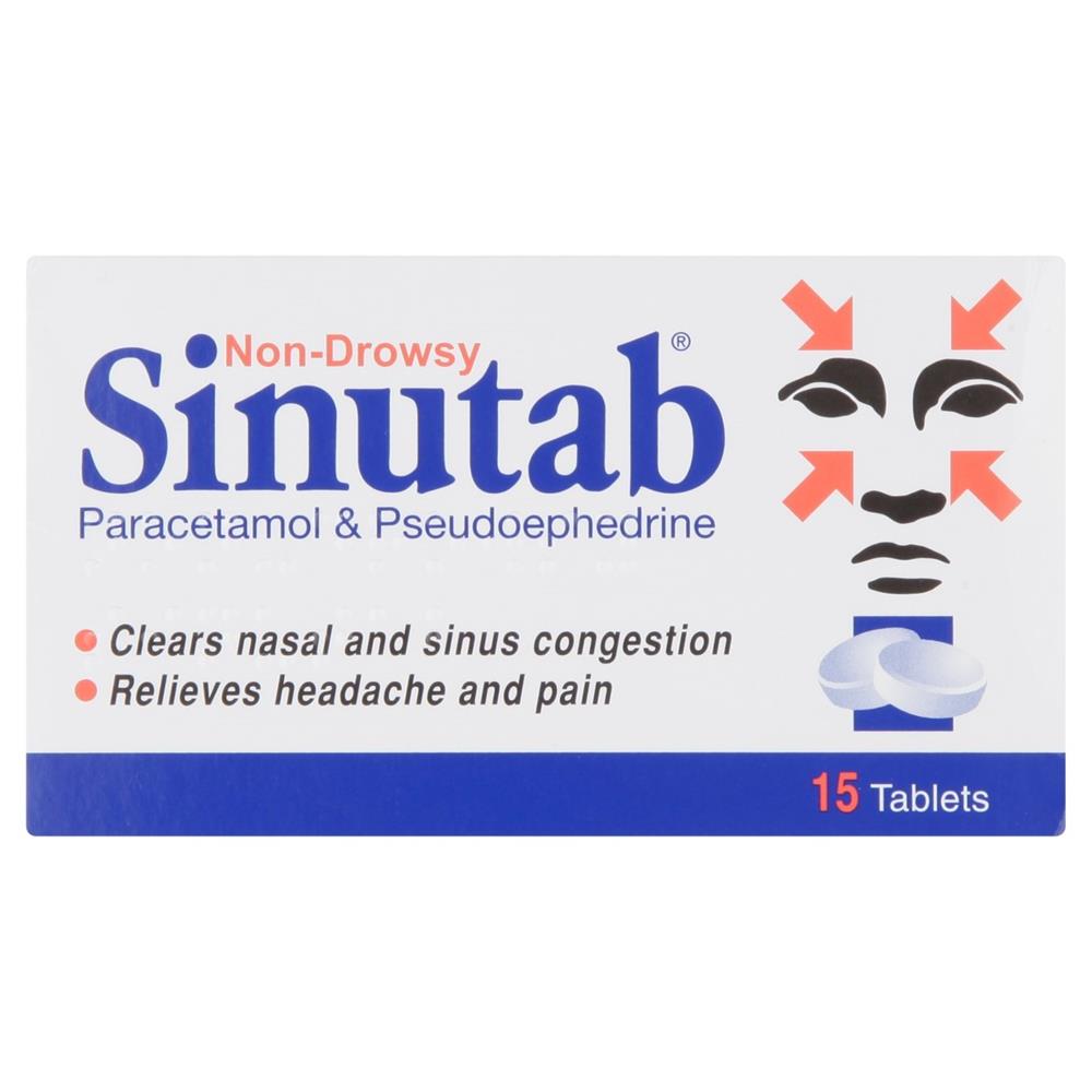Sinutab Non Drowsy 15 Tablets | McGorisks Pharmacy and Beauty | Ireland