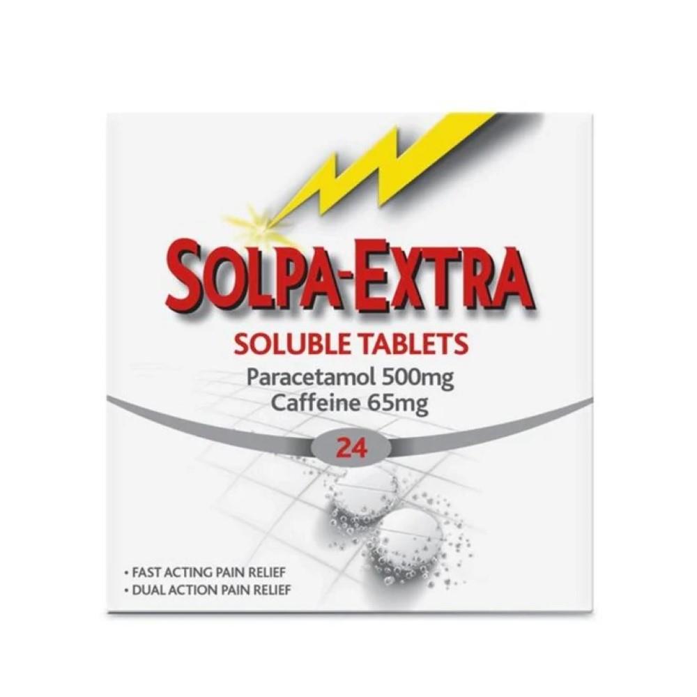 Solpa Extra Soluble with Caffeine Tablets 24 Pack – Fast and Effective ...