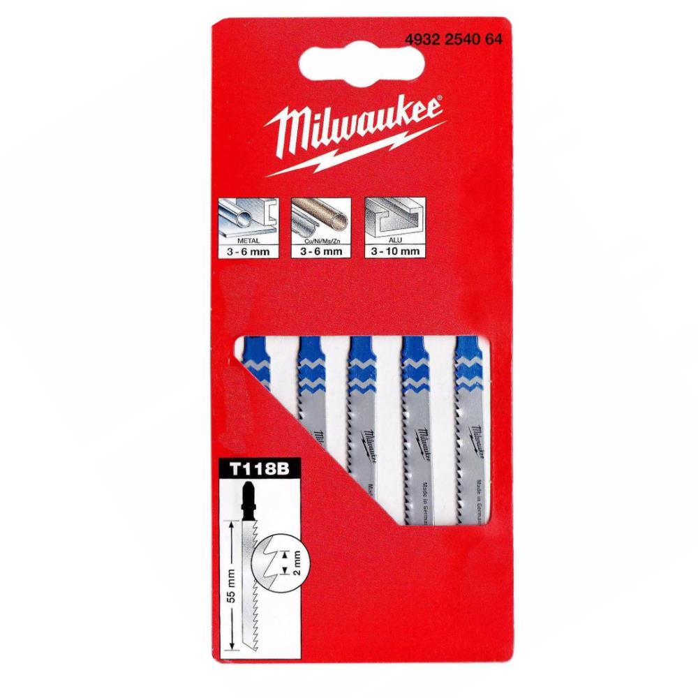 Milwaukee T118B Traditional Metal Jigsaw Blades (5 Pack) | Toolfix ...