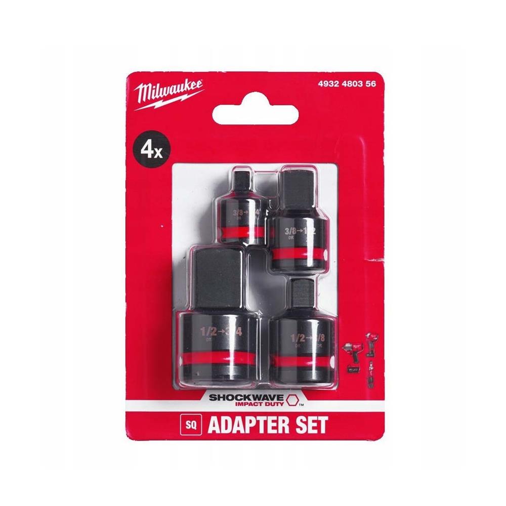 Milwaukee 4932480356 Impact Socket Square Adaptor Set (4 Pieces ...