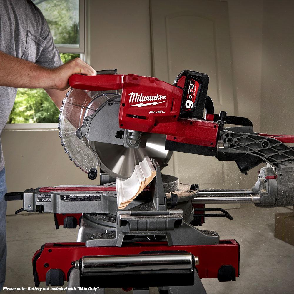 Milwaukee M18FMS254-0 M18 FUEL 254mm Double Bevel Slide Mitre Saw (Bare ...