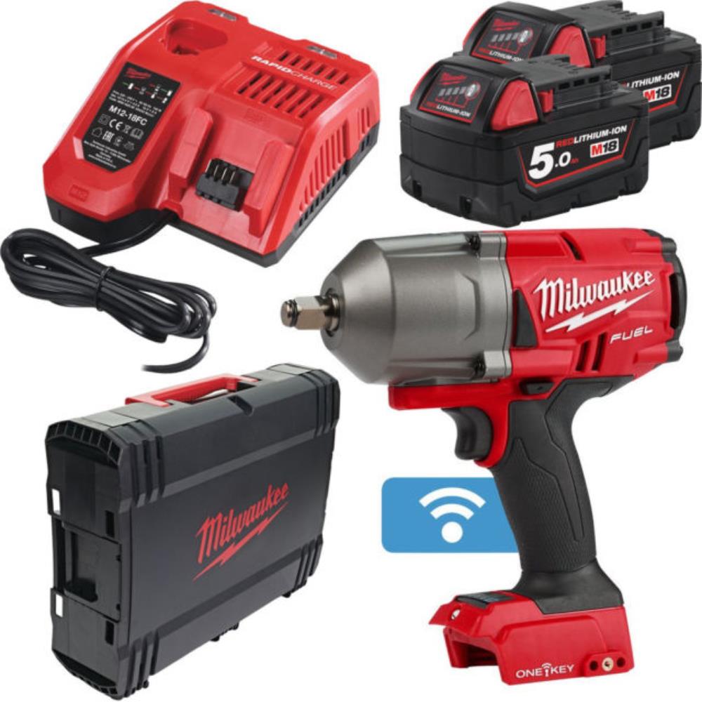 Milwaukee M18ONEFHIWF12-502X FUEL ONE-KEY 1/2" Impact Wrench (2x5Ah ...