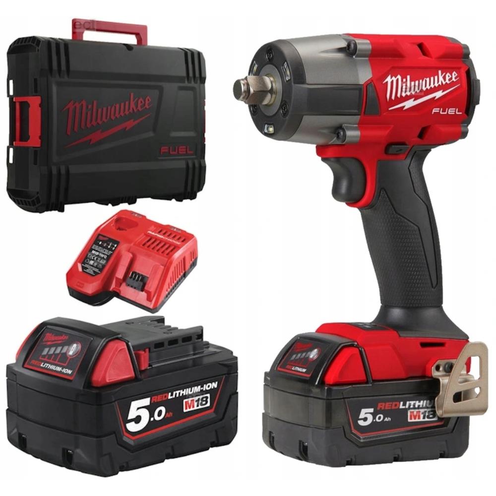 Milwaukee M18FMTIW2F12-502X Mid-Torque 1/2'' Impact Wrench (2x5Ah ...