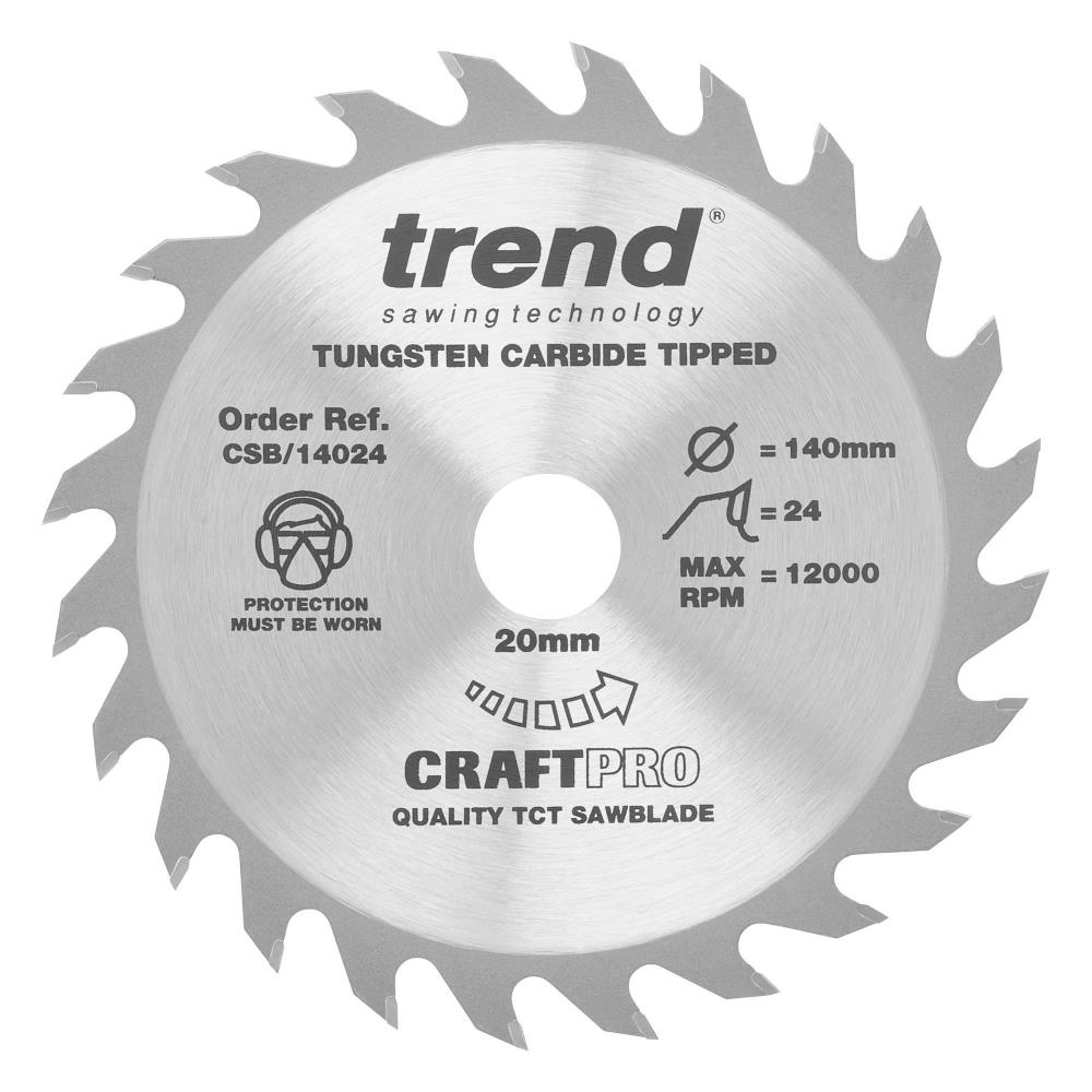 Trend Craft saw blade 140mm x 24 teeth x 20mm - CSB/14024 | Toolfix ...